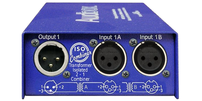 ARX Audibox ISO Combiner – 2into1 XLR Transformer Isolated Combiner ...