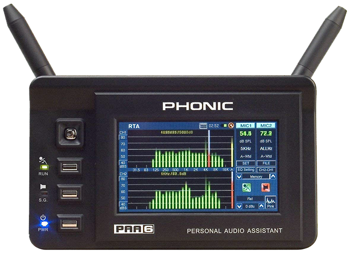 Phonic PAA6 – Portable Digital 2-Channel Audio Analyzer – Online Catalog