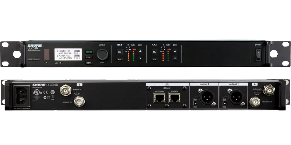 Shure ULXD4D – Dual Wireless Receiver – Online Catalog